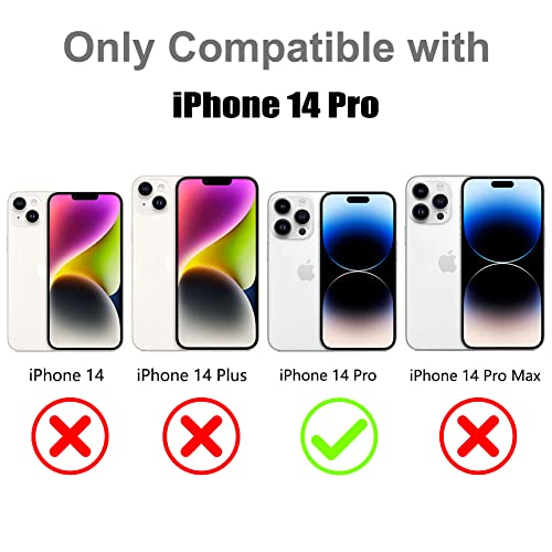 MZELQ Compatible with iPhone 14 Pro Case for Women Cute Luxury Love Heart Pattern Design Full Camera Protection Soft TPU Reinforced Corners Protective Plating Edge Phone Case 6.1 in 2022 - Black