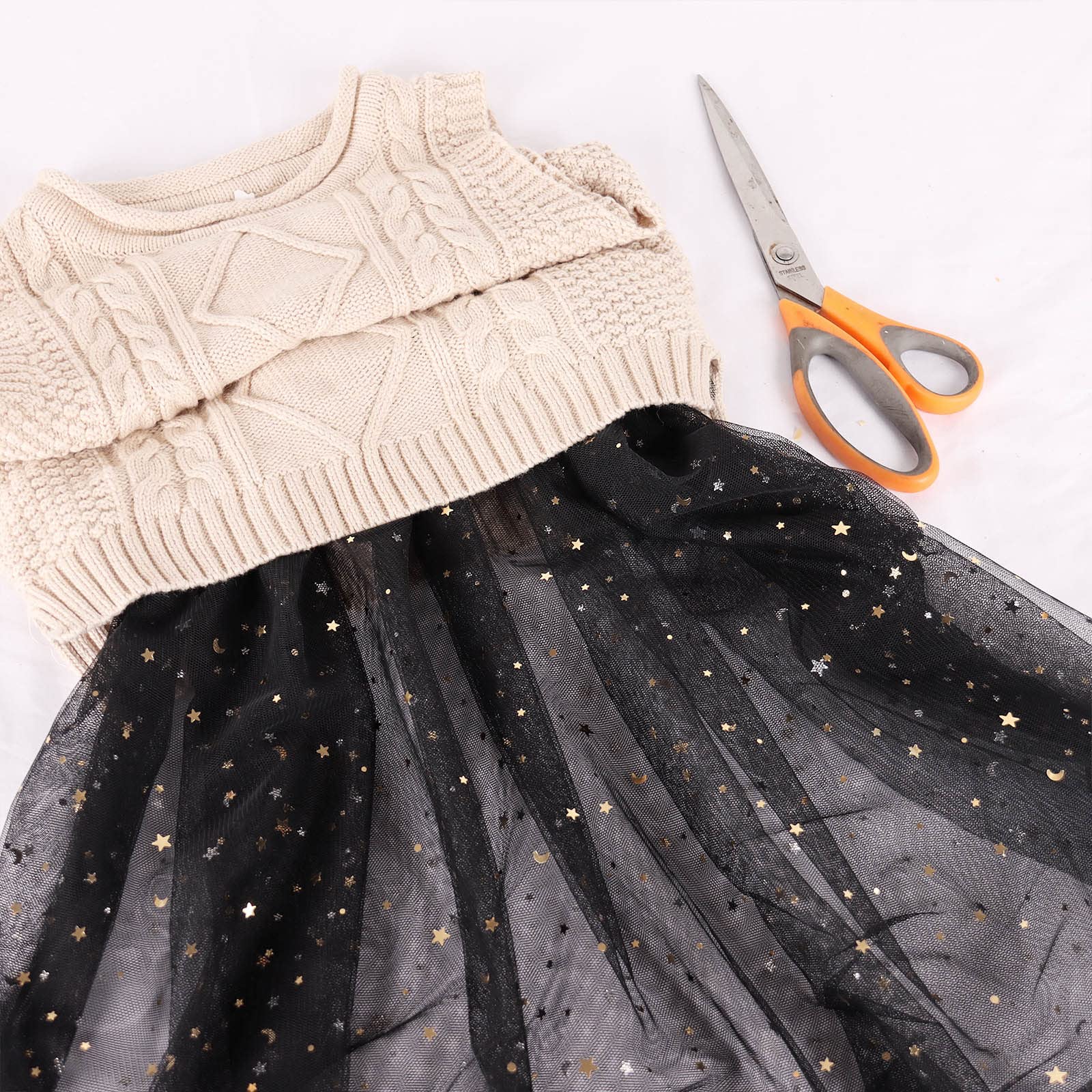 HAVII 59" x 8 Yards Navy Blue Glitter Tulle Rolls Star Moon Sequin Tulle Fabric Bolt for Photography Props Background Tutu Table Skirts DIY Sewing Crafts Wedding Party Decor
