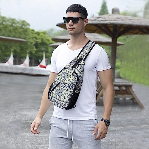 N NEVO RHINO Sling Backpack Multipurpose Crossbody Bag Sling Bag Daypack for Travel Hiking Sports (Lucky Elephant6)