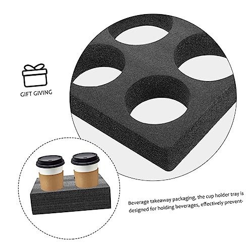 CIYODO 2pcs Drink Cup Holder Drinks Coffee Mug Coffee Tray Beverages Drink Carrier Cup Carrier Drink Cup Takeout Carrier Tray Cup Holders Packing Trays Bowl Holder Four Holes Pearl Cotton