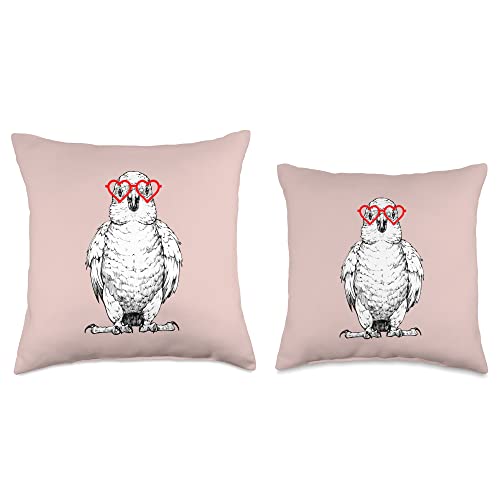 The Pawster Sun Conure Valentines Day Bird Mom Parrot Lover Throw Pillow, 18x18, Multicolor