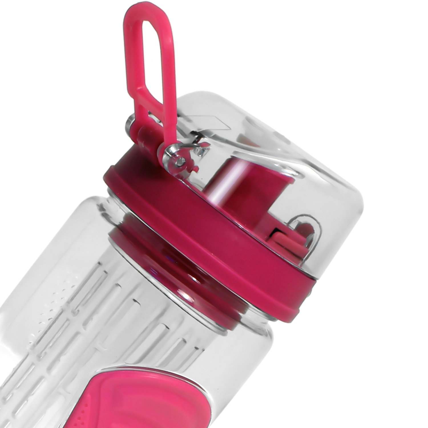 CampTeck U4277 Pink 1 Litre 1000 ml Infusion Bottle (BPA Free Tritan Plastic) Fruit Infuser Bottle with Leak-Proof Lid & Carry Handle