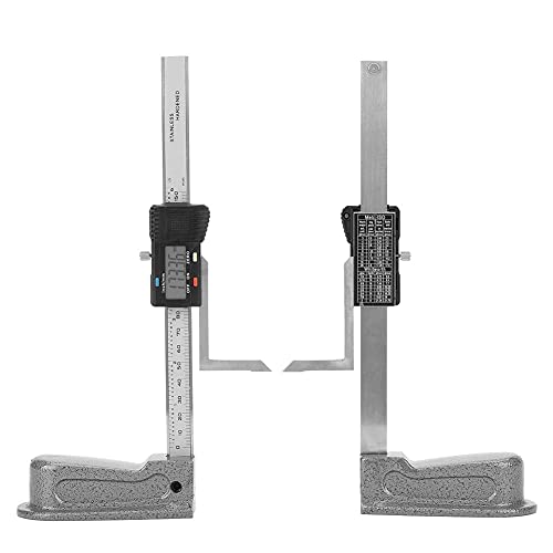 Digital Elevation Marker with Measuring Height 150mm, Magnetic Feet, Millimeter/Inch Conversion, Stainless Steel Base, Depth Gauge Measuring Gauge for Marking On Workpieces