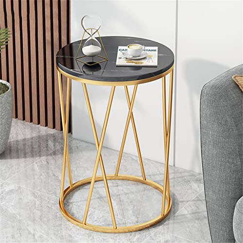 LXXSH Side Table Corner Table Living Room Furniture Simples Balcony Side Tables Nordic Coffee Desk Small Bedside Shelf (Color : Black, Size : 45 * 40 * 55cm)