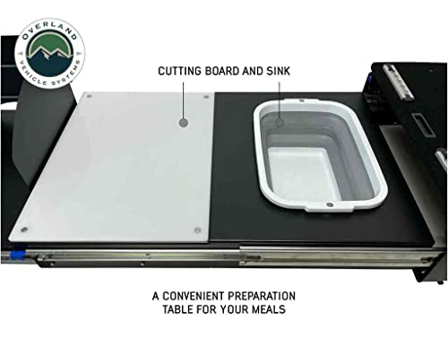 Overland Vehicle Systems OVS Camp Cargo Box Kitchen with Slide Out Sink, Cooking Shelf and Work Station