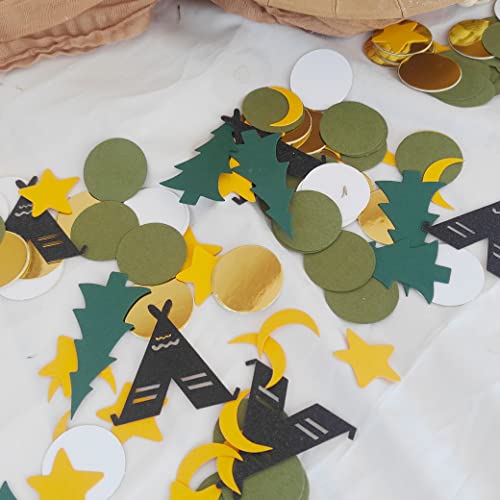 Happy Camping Confetti - Camping Explorer Party Decoration, Woodland Birthday Confetti, Little Explorer Confetti, One Happy Camper Birthday Photo Booth Props