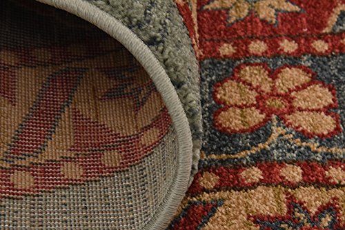 Unique Loom Sahand Collection Area Rug - Shapur (8' Round, Light Blue/ Light Brown)