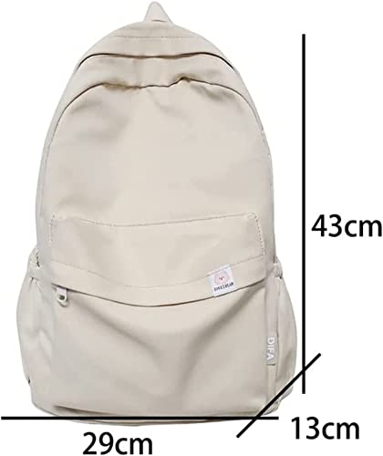 LELEBEAR Difa Backpack, Difas Bear Backpack, Kawaii Solid Color Backpack Cute Aesthetic Backpack, Large capacity Casual Rucksack (White)