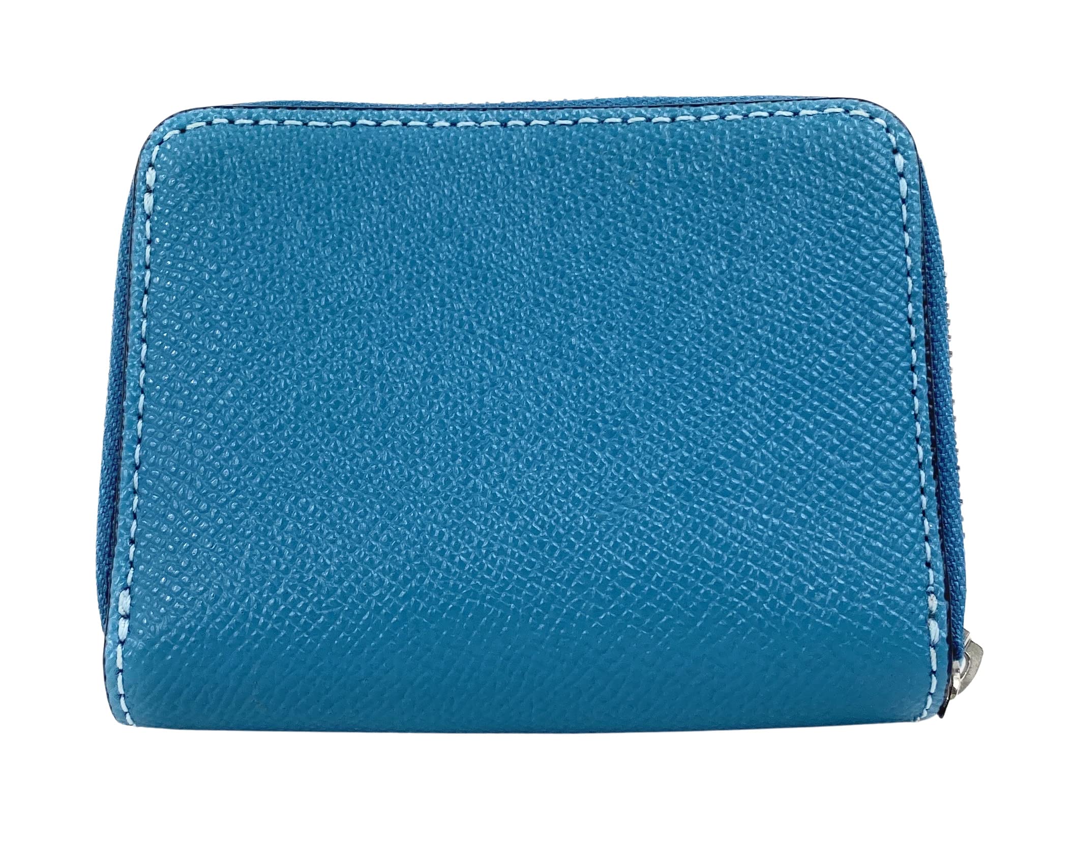 Coach Cross Grain Small Trifold Wallet in Pacific Blue