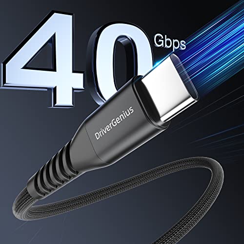 DriverGenius USB4 40Gbps USB C to C Cable 6ft - 8K 60Hz Display (DP-Alt Mode), 240W Power Delivery - Compatible with Windows 11, macOS 14 Sonoma (UC240-40G)