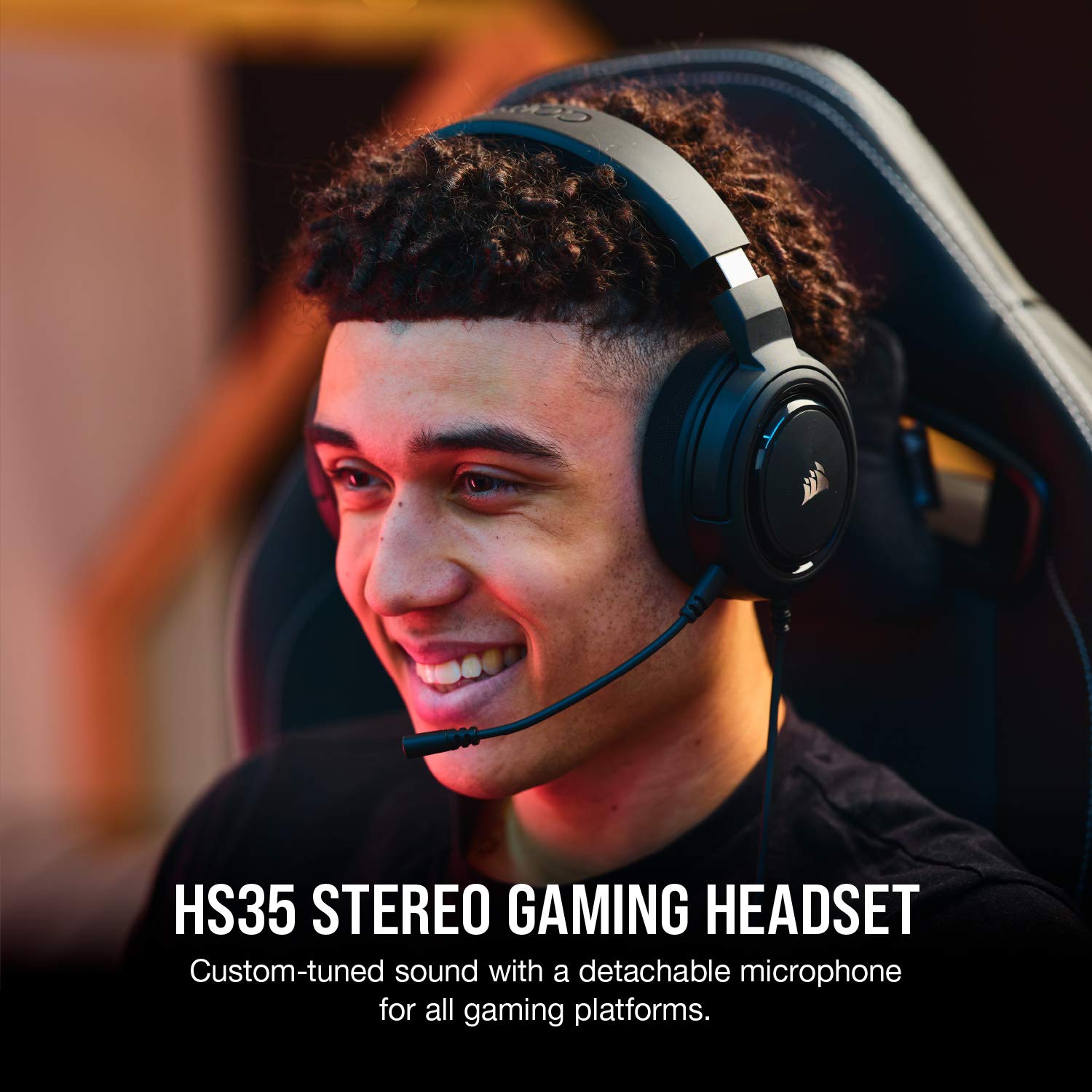 Corsair HS35 - Stereo Gaming Headset - Memory Foam Earcups - Headphones Work with PC, Mac, Xbox One, PS4, Switch, iOS and Android β Carbon (Renewed)