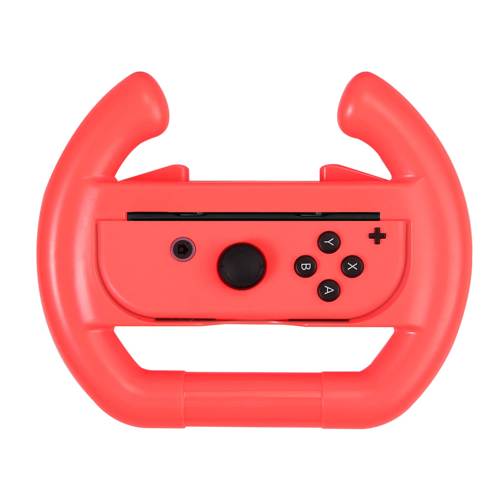 CAMWAY Game Accessories Bundle for Nintendo Switch Joy-Con With Switch Grip,Gaming Tennis Racket, Gaming Steering Wheel, Accessories for Mario Tennis Aces Game, Switch Controller Grip Handle Kit