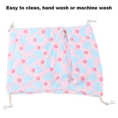 GLOGLOW Pet Hanging Hammock, Machine Washable Small Animal Hammock for Mice Hamsters Guinea Pigs Hedgehogs Squirrels for Running Relaxing Playing(L, Love Powder)