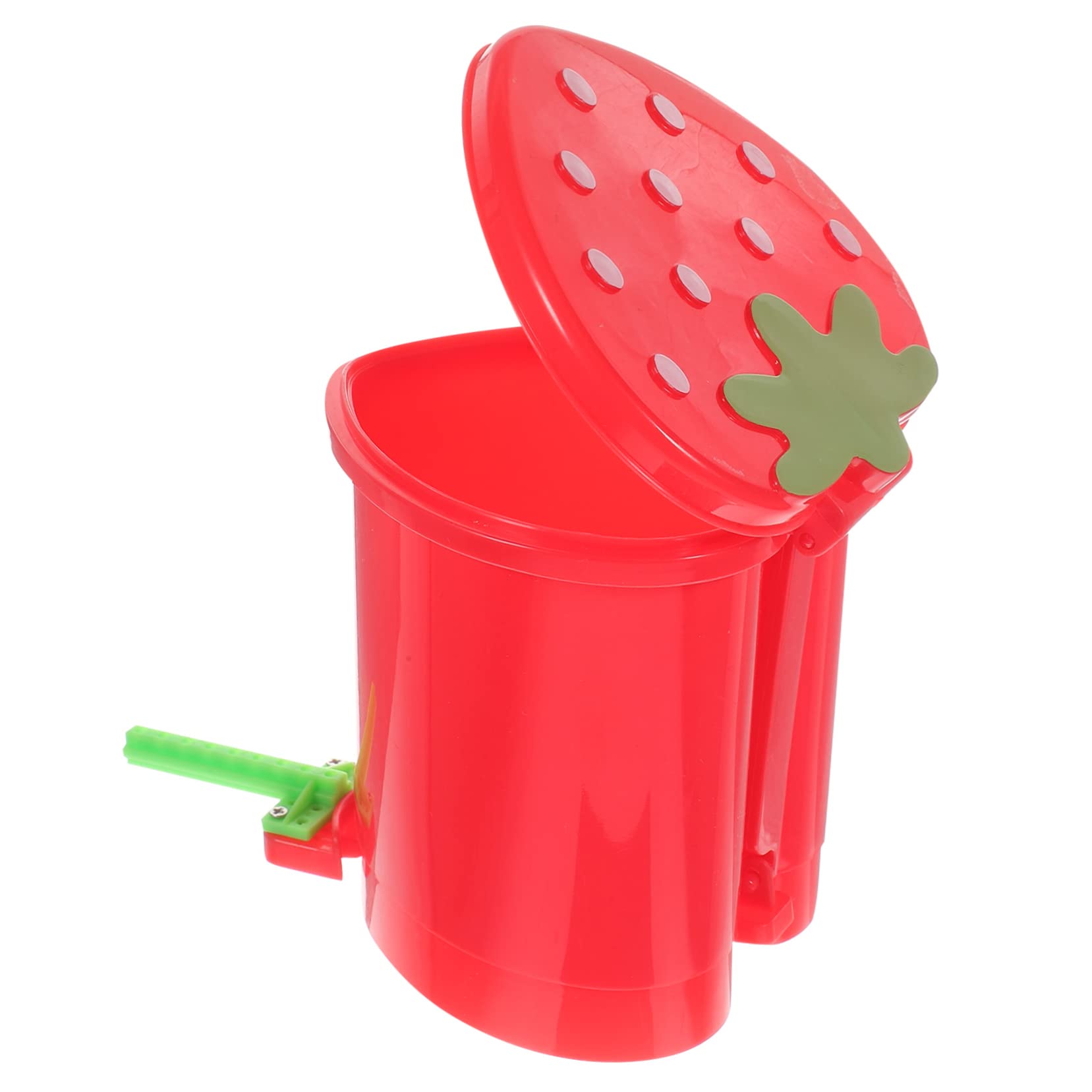 IMIKEYA Trashcan Bedroom Toy Bins Can Develop Lid Home Kawaii Parrot Tiny Toys with Strawberry Decor Bin Birdcage Birds Makeup Garbage Wastebasket Supplies Desktop Dustbin Plastic Smart