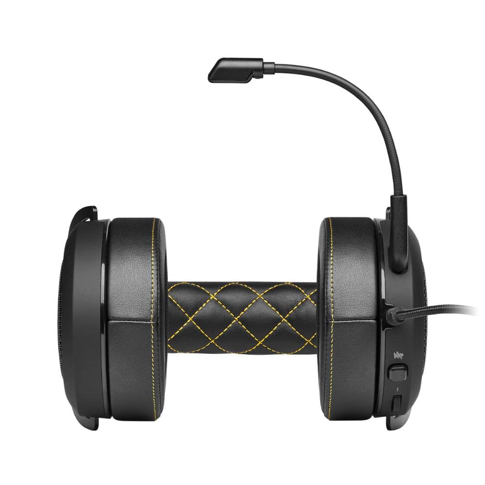Corsair HS60 Pro β 7.1 Virtual Surround Sound PC Gaming Headset w/USB DAC - Discord Certified β Works with PC, Xbox Series X, Xbox Series S, Xbox One, PS5, PS4, and Nintendo Switch β Yellow