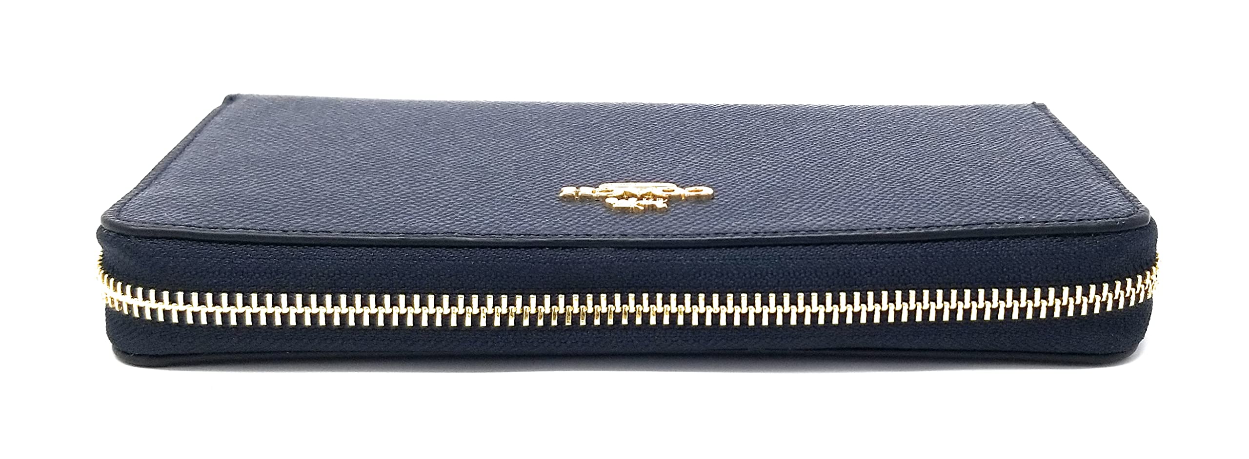 COACH Women's Long Zip Around Wallet (Crossgrain Leather, Gold - Midnight)