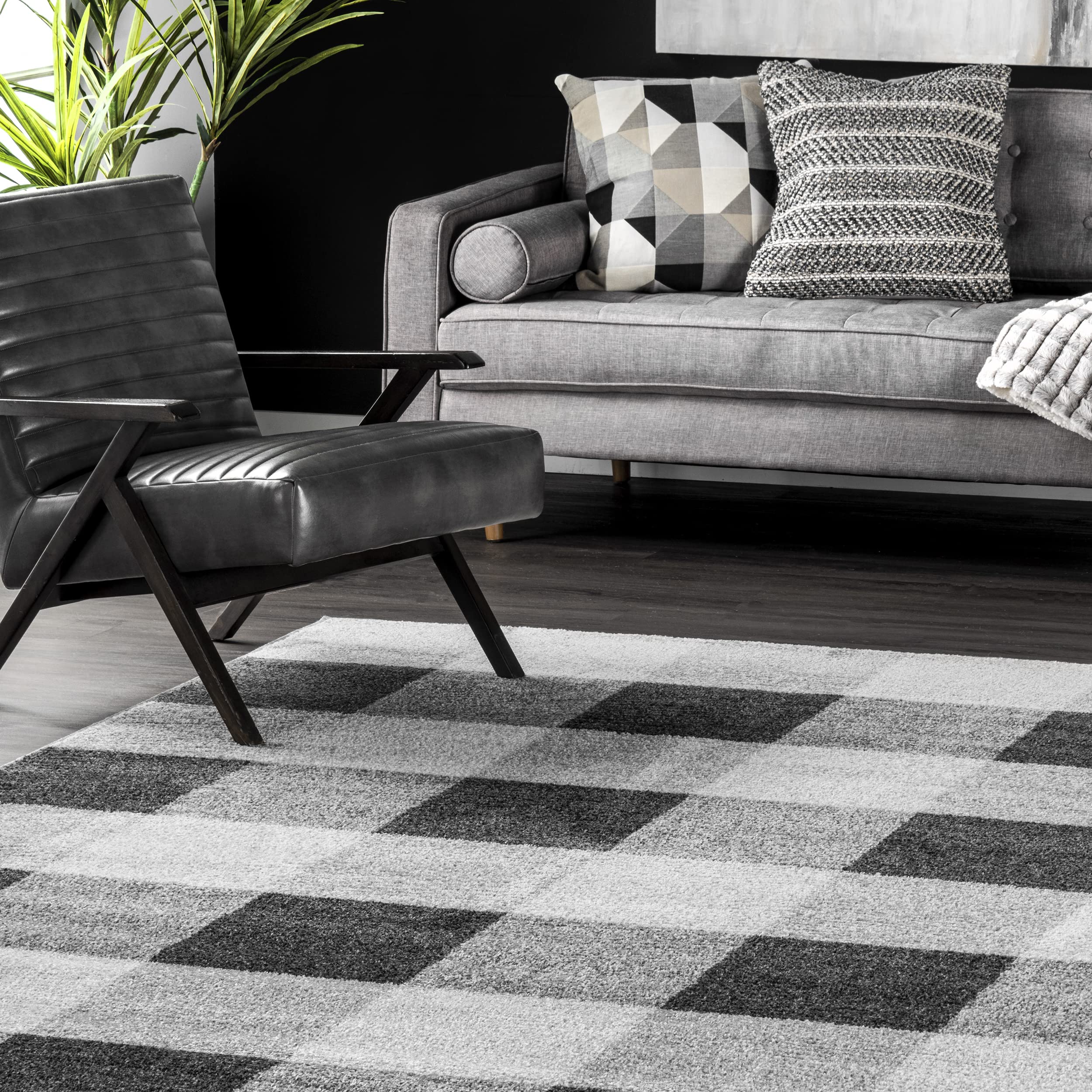 nuLOOM 2' x 9' Performance Indoor Area Rug, Non-Shed, Power Loomed High-Traffic Area Rug for Living Room, Bedroom, Home, Aisha Grey