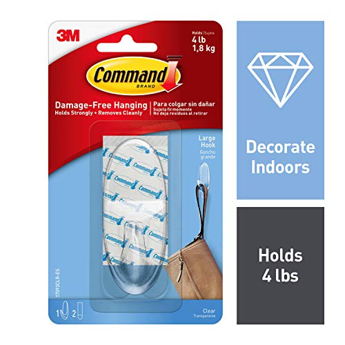 Command 17093CLR 3M-167030-6pk, 6 Hooks, Clear-Indoor