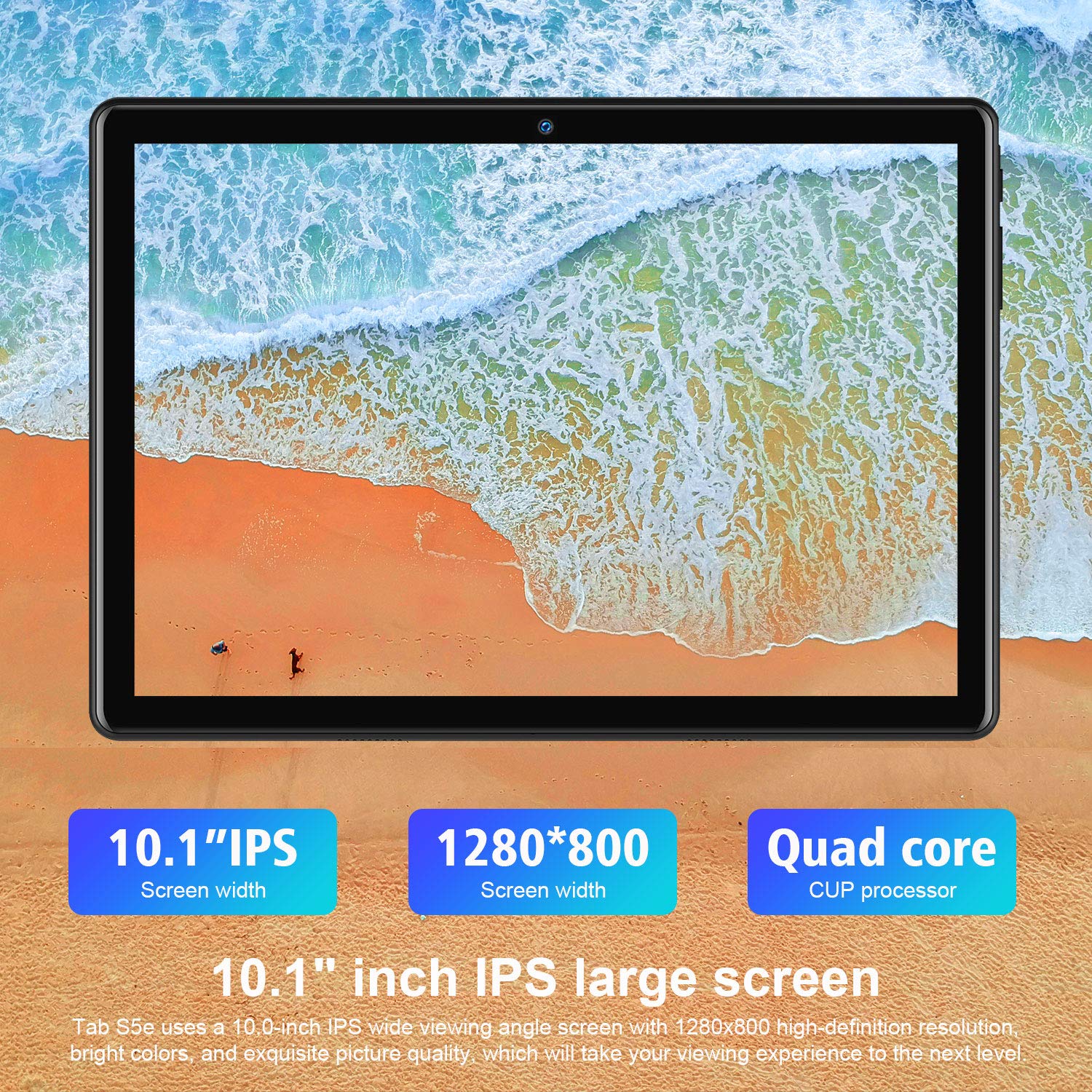 DUODUOGO Android Tablet 10 inch Newest Quad-Core Processor, 64GB+4GB 128GB Expandable, 5G/2.4G Dual WiFi, Android 10 Tablet Dual Camera 6000mAh Bluetooth FM, Gray