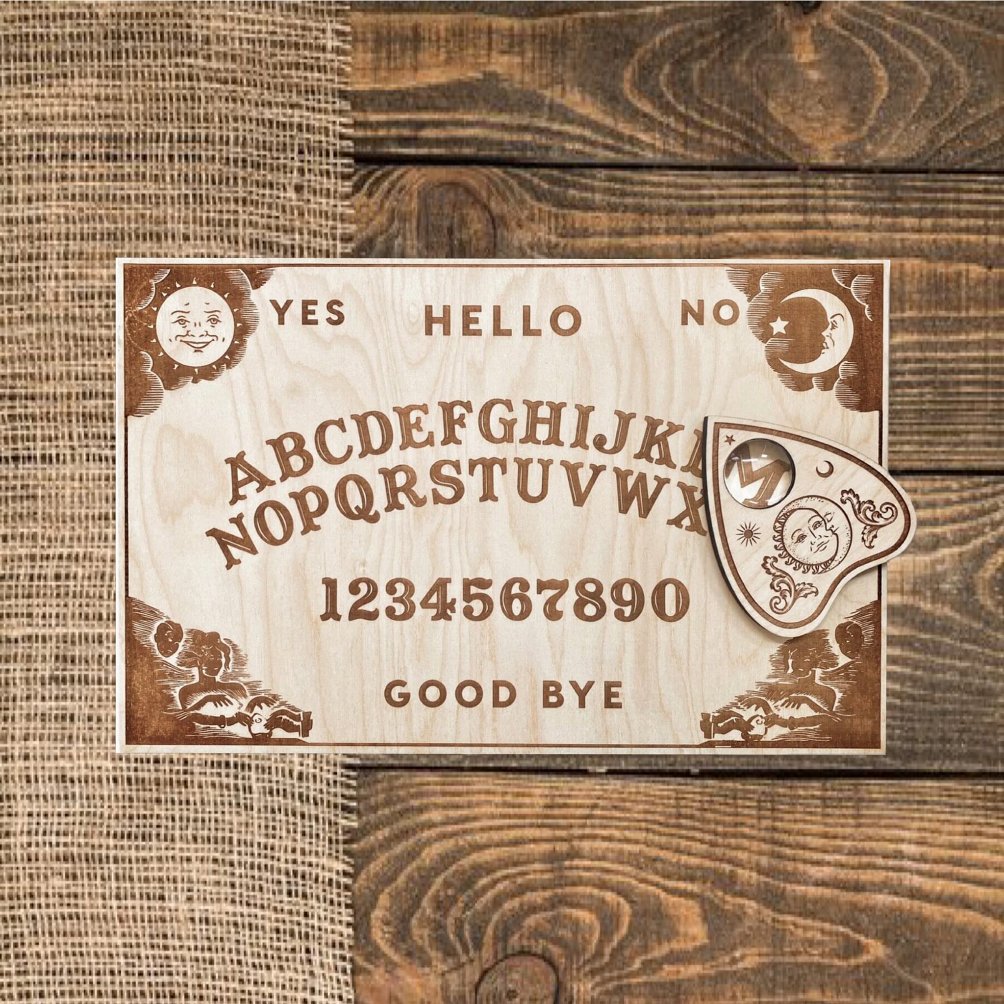 Wooden Handmade Talking Spirit Board with Planchette - Premium Quality Talking Board (Medium Classic Style)