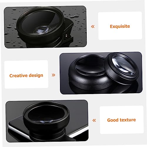 Macro Lens for Mobile Phone Lens Macro Lens for Phone Camera Phone Macro Lens Phone Photography Lens Wide Angle Lens for Phone Smartphone Lens Black Plastic Wide-Angle Lens