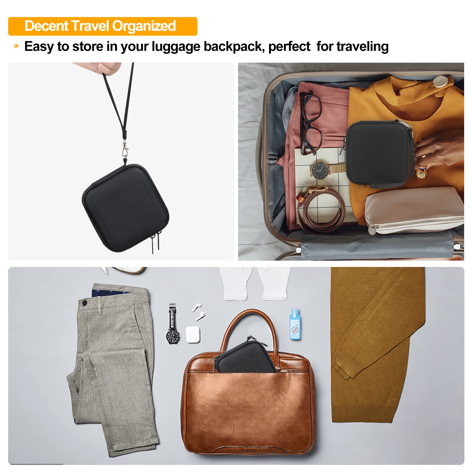 Elonbo Carrying Case, Extra Interior Mesh Pocket Fits Cable, Black. (CASE ONLY)