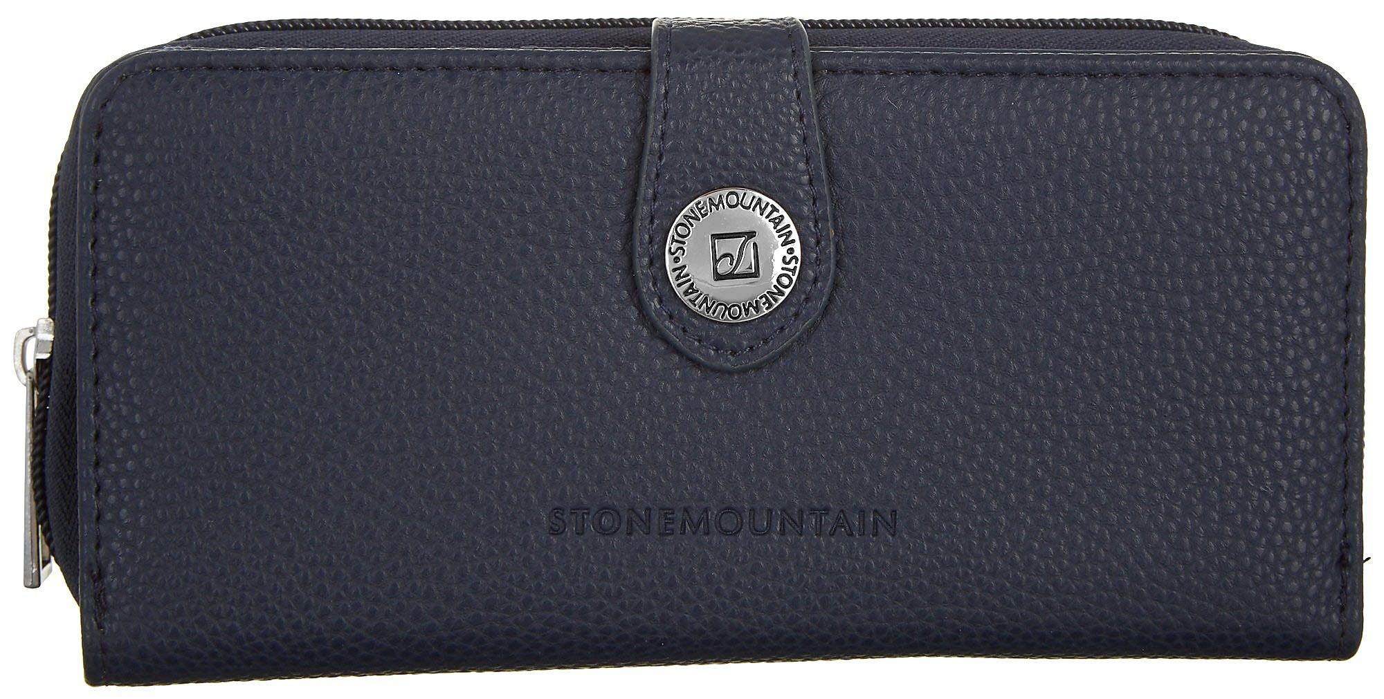 Stone Mountain Ludlow Navy SLG Zip Around Leather Clutch Wallet