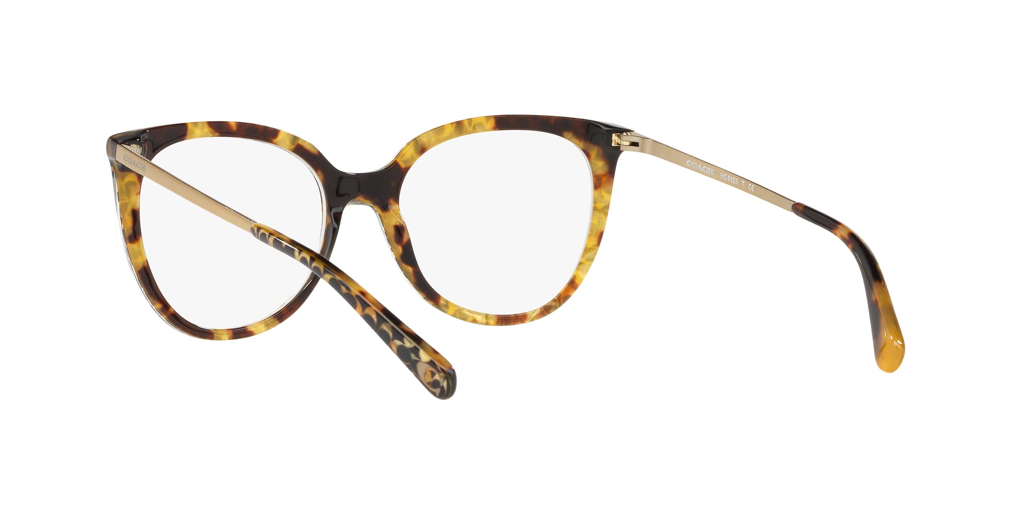 Coach HC6125 Prescription Eyewear Frames, Spotty Tortoise Signature C/Demo Lens, 53 mm