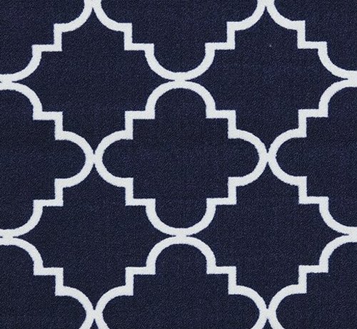 Mohawk Home Soho Fancy Trellis Geometric Lattice Printed Area Rug, 2 ft 6 in x 3 ft 10 in, Navy
