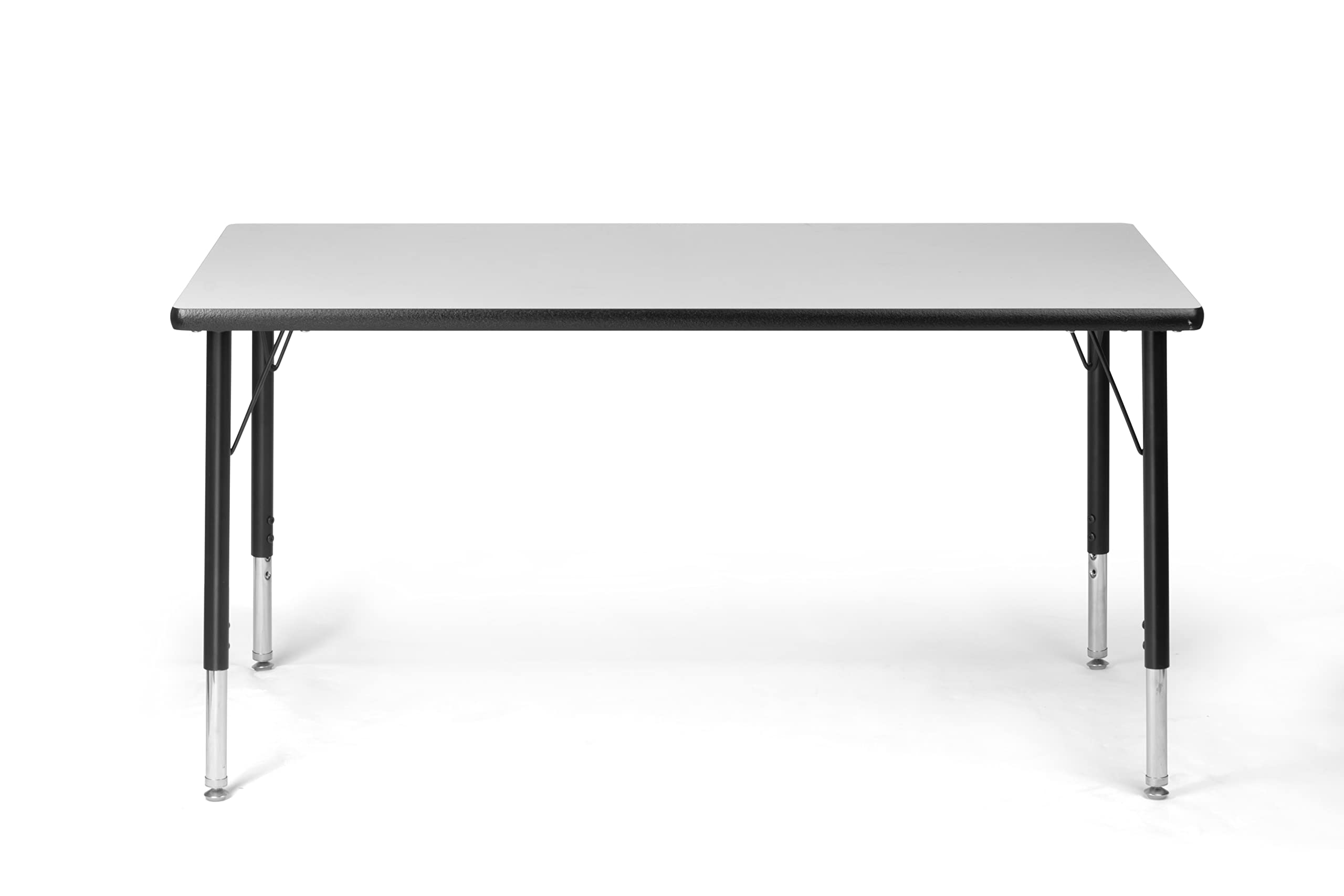 Chair and Table Set for Schools - Table About 24 x 48 inch (60 x 120cm) - Height Adjustable Legs -Spray Edges - and 4 Premium Classroom Chairs - for Commercial Spaces