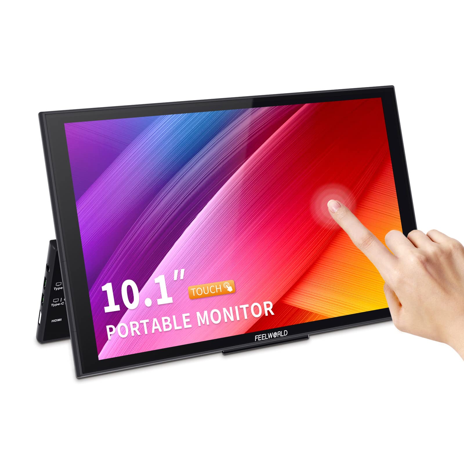 FEELWORLD DH101 10.1 Inch Portable Monitor, External Screen Computer Display with USB Type-C HDMI Dual Speakers for Laptop PC MAC Phone, Raspberry Pi, Gaming PS4 PS5 Xbox Switch