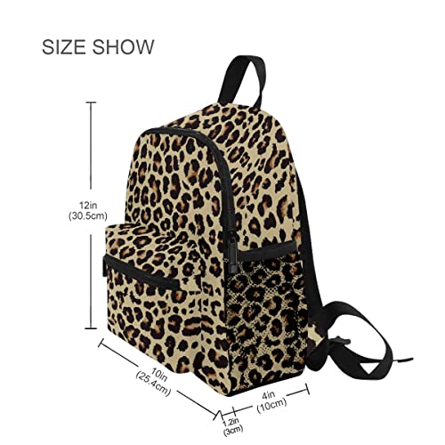 Leopard Cheetah Kids School Backpack Toddler Preschool Shoulder Bookbag Kindergarten Elementary School Bag for Small Boys Girls