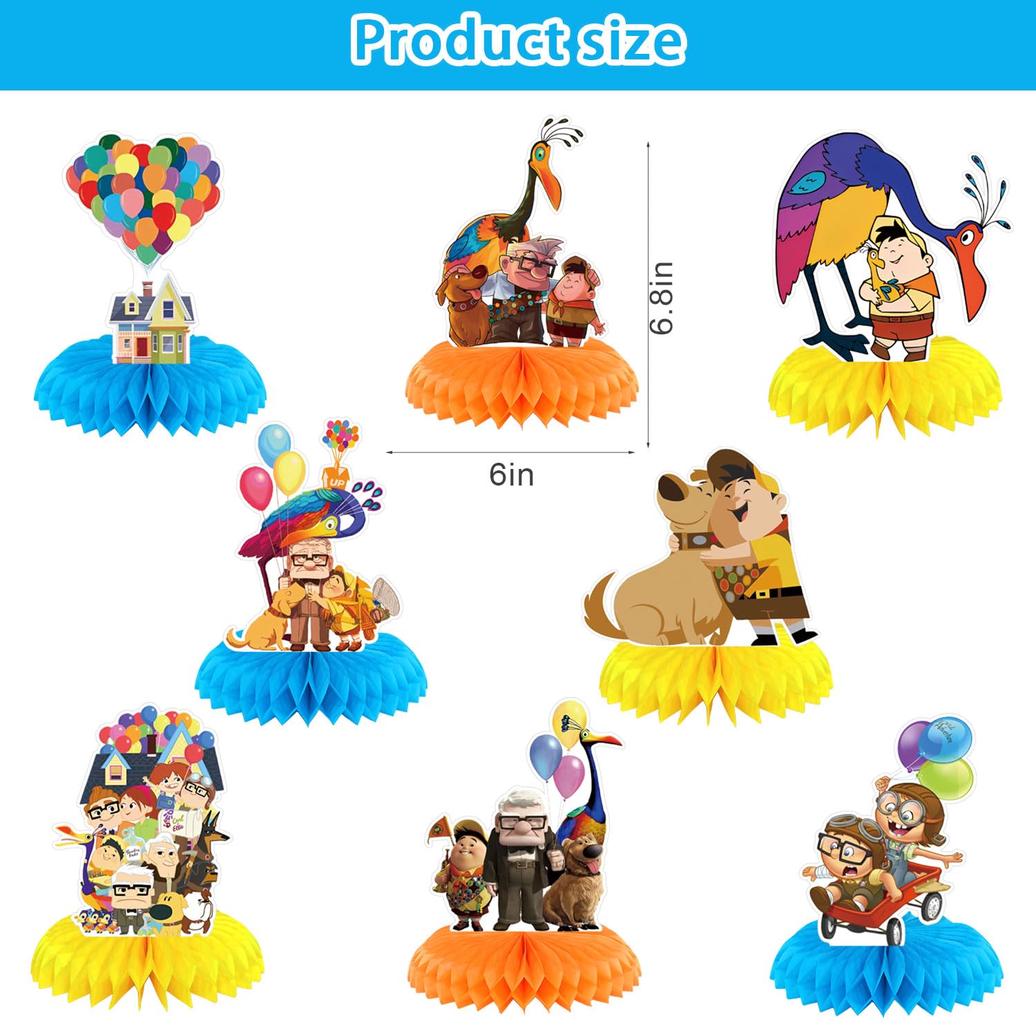 Generic 8PCS ππ πΌππ πππππ Birthday Party Decorations Honeycomb Centerpiece, Cartoon Game Theme 3D Double Sided Party Table Decorations for Birthday Baby Shower Decorations ο»Ώ