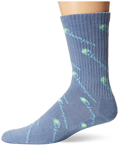Champion Men's Double Dry 1-Pair Pack Crew Socks, Surf The Web-A2223, Shoe Size: 6-12