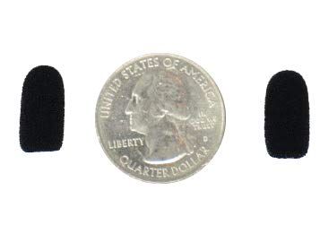 Compete Audio CM212 Mini Lavalier (tiny!) Black Foam Microphone Windscreens (Microphone Covers) 2-Pack Compatible with Countryman E6 and other Headset/Lapel Mics