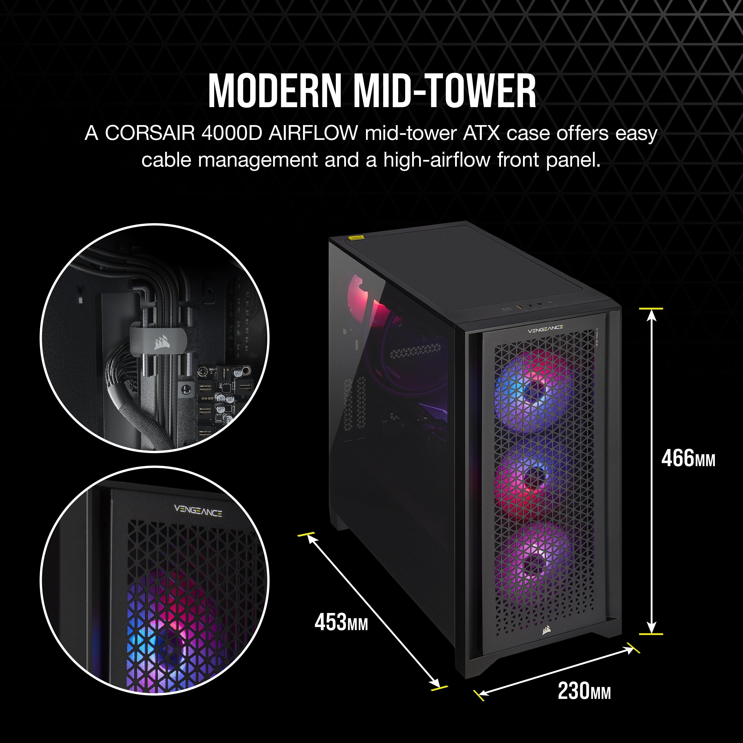 Corsair Vengeance i7400 Series Gaming PC - Liquid Cooled Intel® Core™ i5 13600K CPU - NVIDIA® GeForce RTX™ 4060 Ti GPU - 1TB M.2 SSD - 16GB Vengeance RGB DDR4 Memory - Black