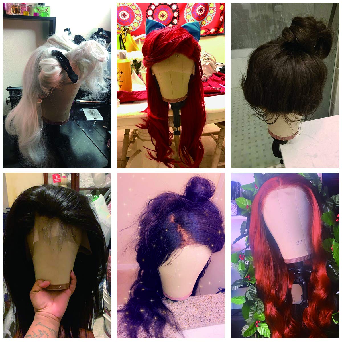 CorkHead Wig Head Mannequin Head with Stand for Wigs Making 20 inch (7 piece set)