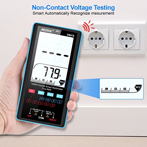 Digital Multimeter Tester MESTEK Smart Voltmeter NCV Testing Auto Range Voltage Tester Measures AC DC Current Volt Ohm Amp Temperature for Electrical Testing & Automotive