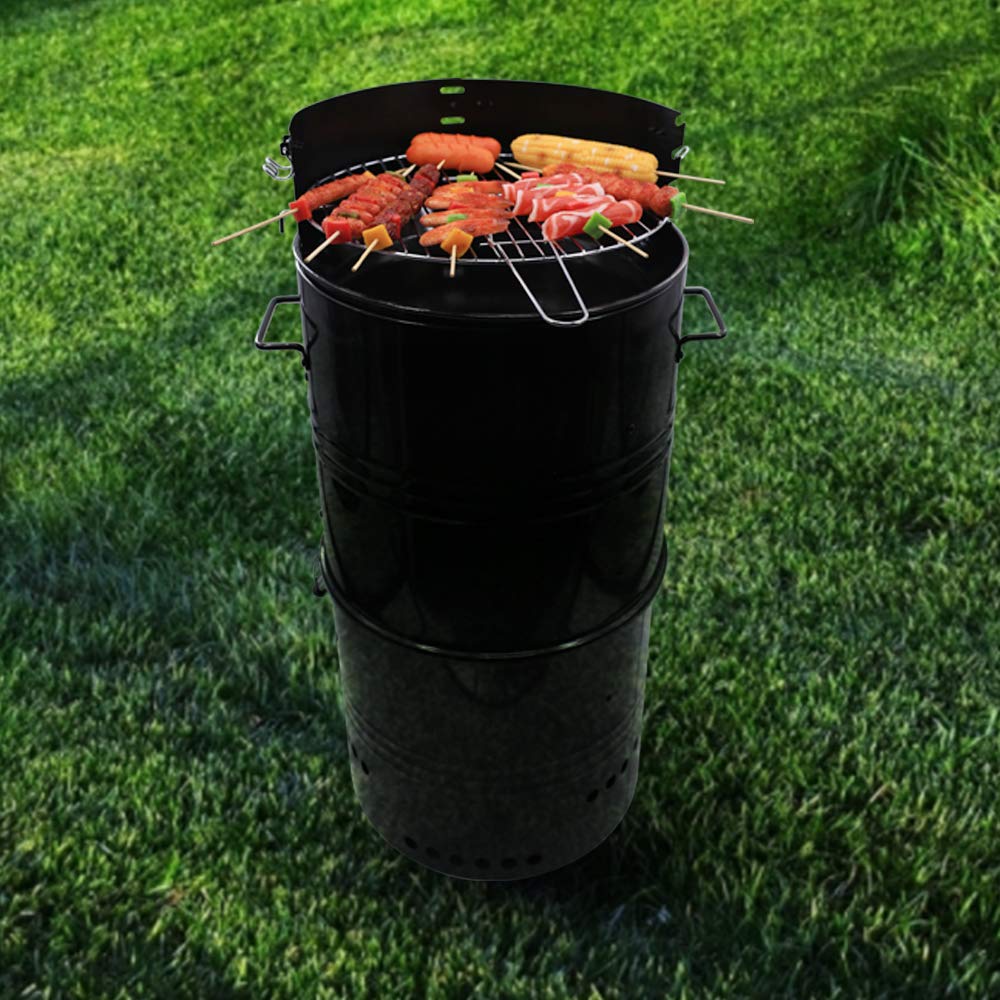 CMI Multi-Function Barbecue and Charcoal Smoker Grill, Heavy Duty Round BBQ Grill for Outdoor Cooking(20-Inch)