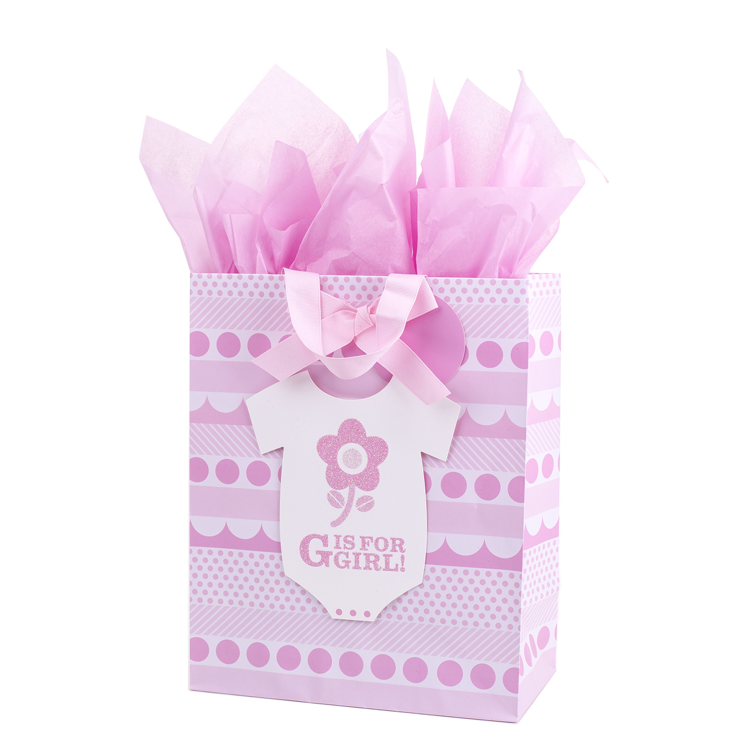 Hallmark Large Baby Gift Bag with Tissue Paper (G is for Girl)