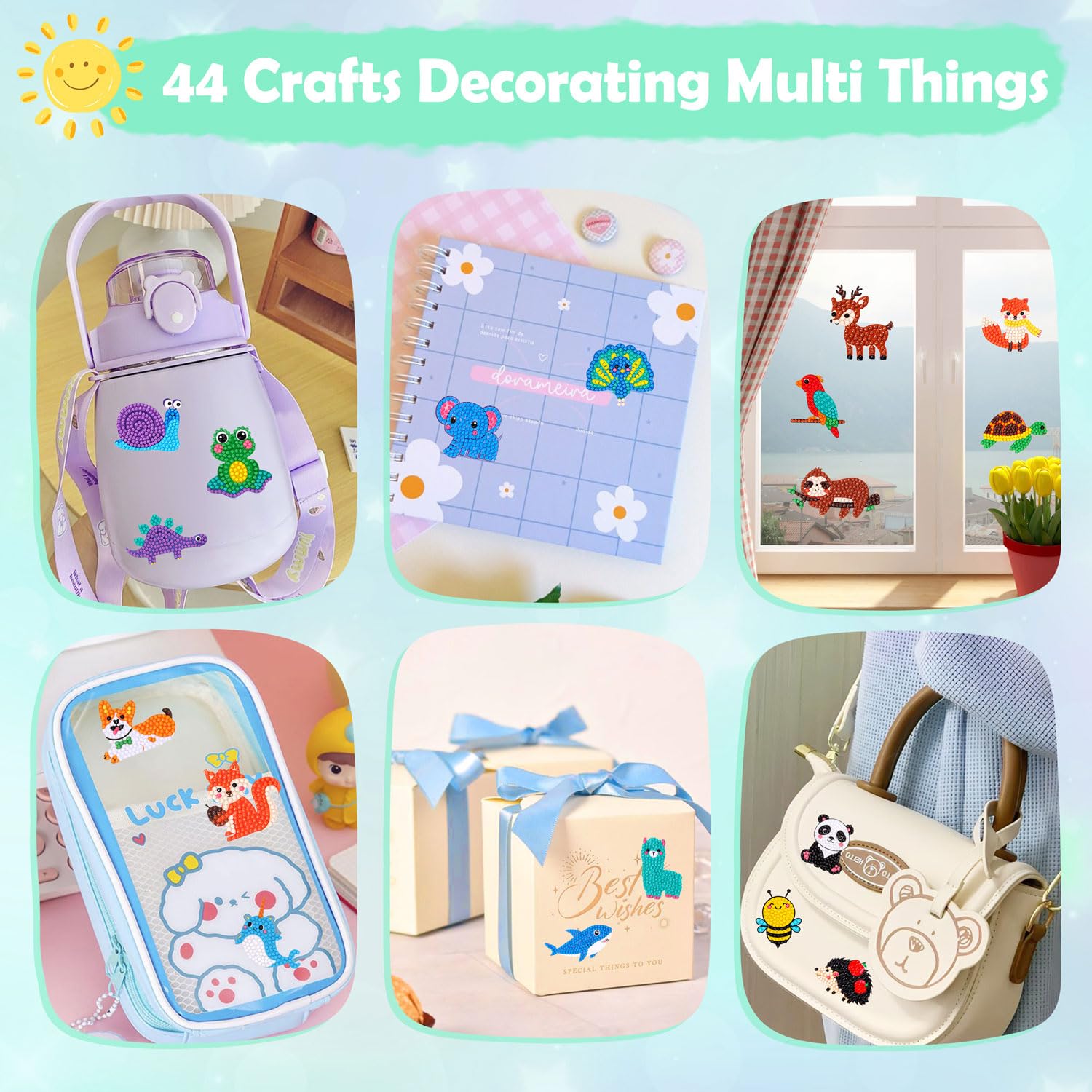 EAPHANT 6500+ Diamonds Art Kits for Kids 44 Designs Diamond Stickers Arts and Crafts Painting for Kids Ages 4-8 8-12
