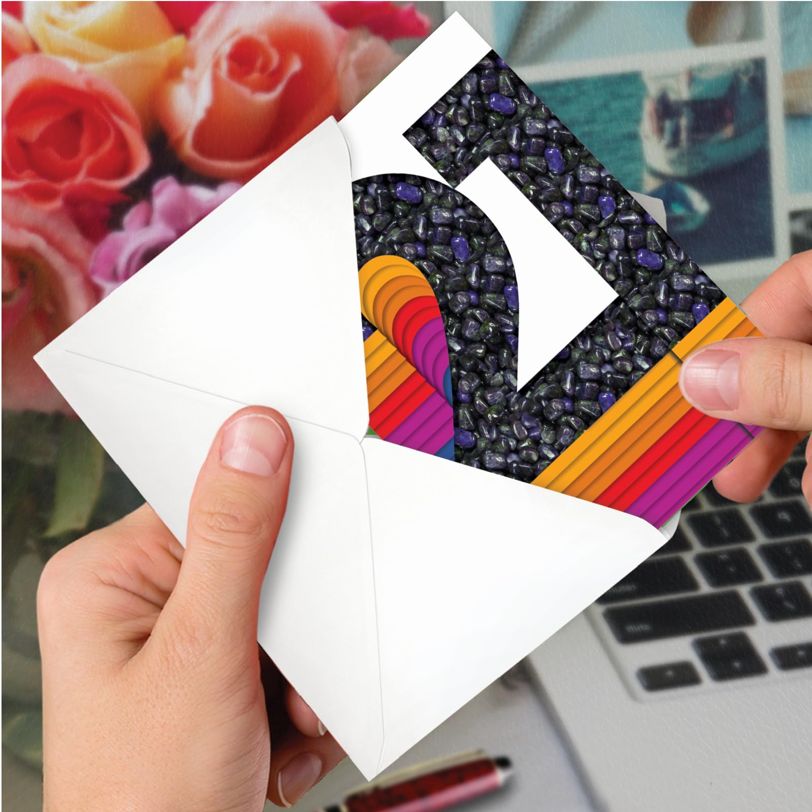NobleWorks - 21st Happy Birthday Card Milestone - Fun Bday Celebration Notecard with Envelope, 21 Year Old Congrats (Not Foil, Sparkled, or 3D) - Bold Milestones 21 C6110PMBG