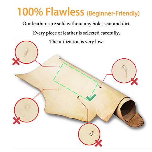 Muse Craft Flawless 12''X24'' 5-6oz Vegetable Tanned Leather Precut| Import A Grade Tooling Leather Hide 1.9-2.3mm| Full Grain Veg Tan Leather for Tooling, Carving, Dyeing, Embossing(12''x24'')