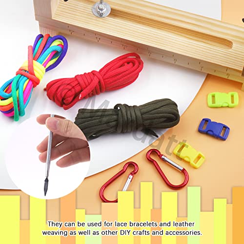 Mardatt 21Pcs Bracelet Jig Kit with Bracelet Maker Knotters Tool Kit, Adjustable Length Paracord Jig Lacing Needles Paracord FID Set for Wristband Braiding DIY Craft Bracelets Weaving