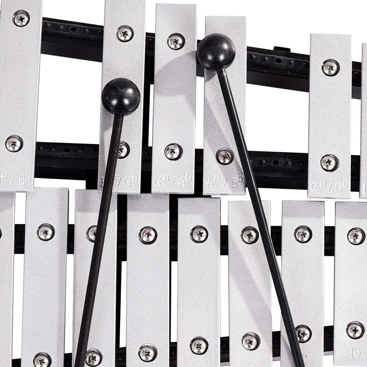 ReunionG Percussion Practice Bell Kit Set Professional Music Stand Xylophone with Bag Case for School Kid Band Teacher