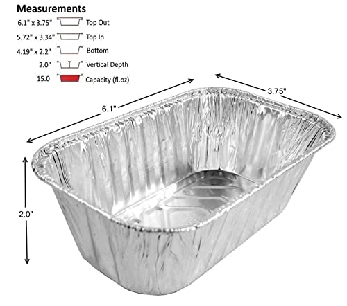 JHUS 50pans 1 lb. Foil Mini-Loaf/Bread Baking Pan w/Clear Low Dome Lid Bread pans Baking sheet Baking supplies Cake pan Bread loaf Baking pan Kitchen set Bread pan Baking pans set Baking set Loa