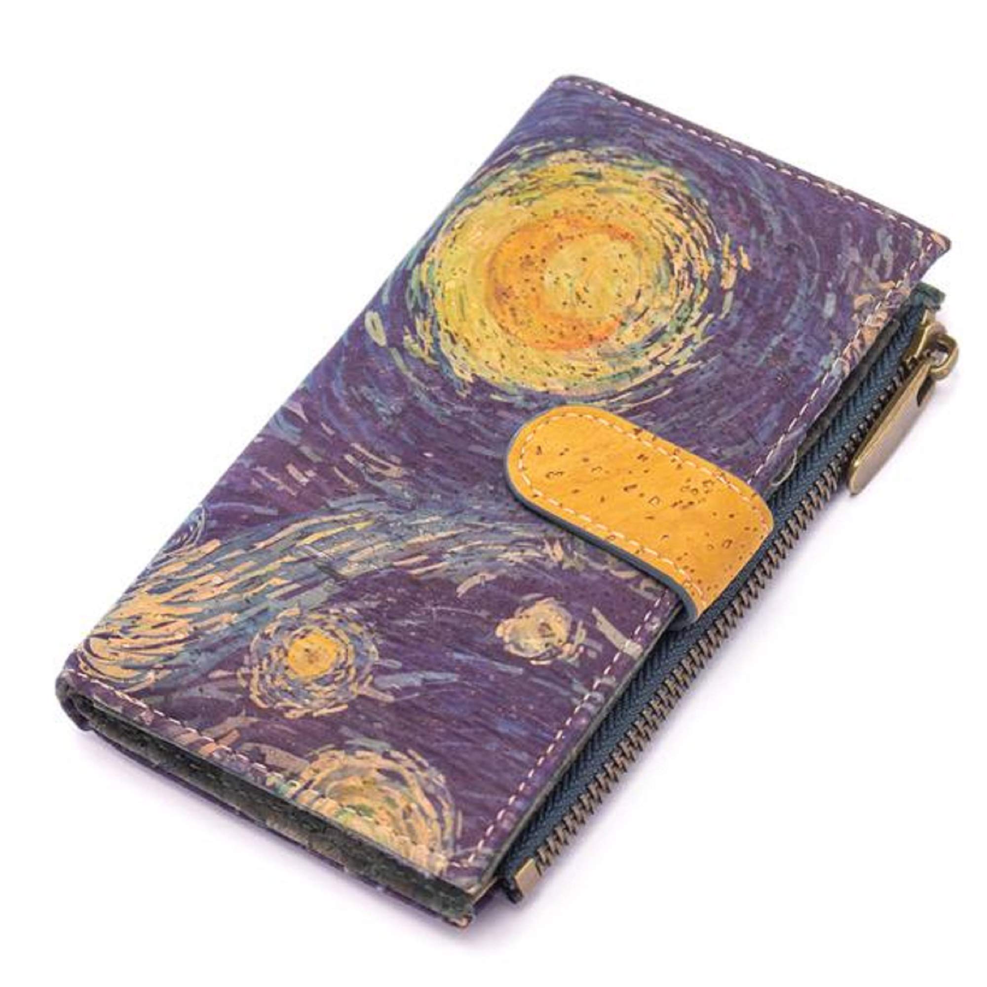 RFID Vegan Cork wallet purse, Handmade Eco Friendly Sustainable gift from Portugal Lightweight Durable Waterproof zero waste (Picasso)