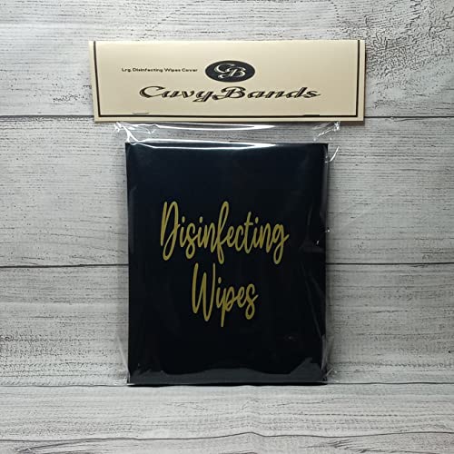 Decorative Cleaning Wipes Cover Gold Script (Large, Black)
