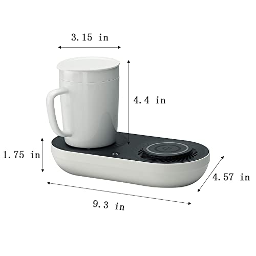 PALTIER Coffee Mug Warmer, Drink Cooler with Wireless Charger for Desk, Cup Warming, Cooling and Phone Charging 3 in 1 for Home Office Gift