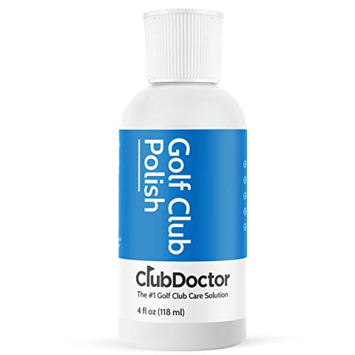 Club Doctor Golf Club Polish - Cleaner, Scratch Remover, and Rust Remover for Irons, Drivers, Putters, and Woods - Removes Scuffs and Skymarks - Made in USA - Golf Club Polishing and Cleaning Kit